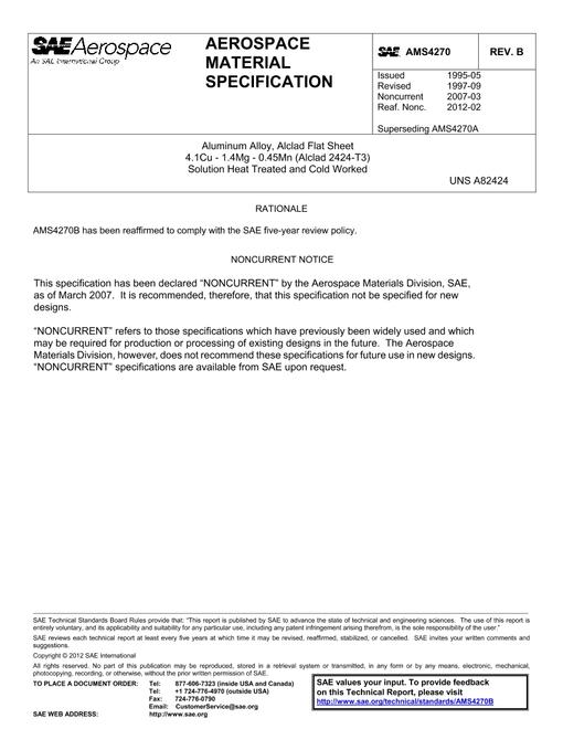 SAE AMS4270B PDF - SAE Standards Download