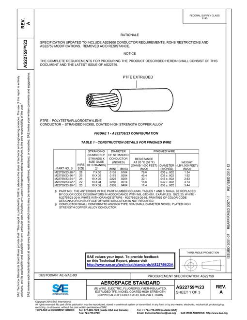 SAE AS22759/23A PDF - SAE Standards Download