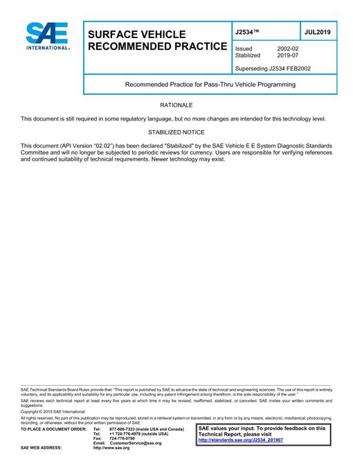 SAE J2534_201907 PDF - SAE Standards Download