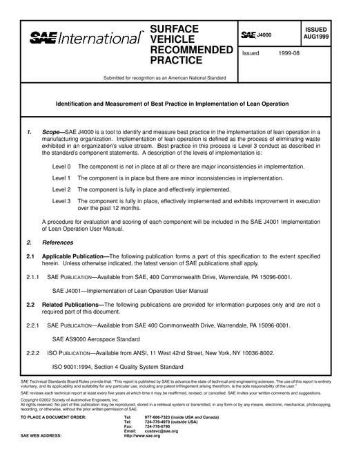 SAE J4000_199908 PDF - SAE Standards Download