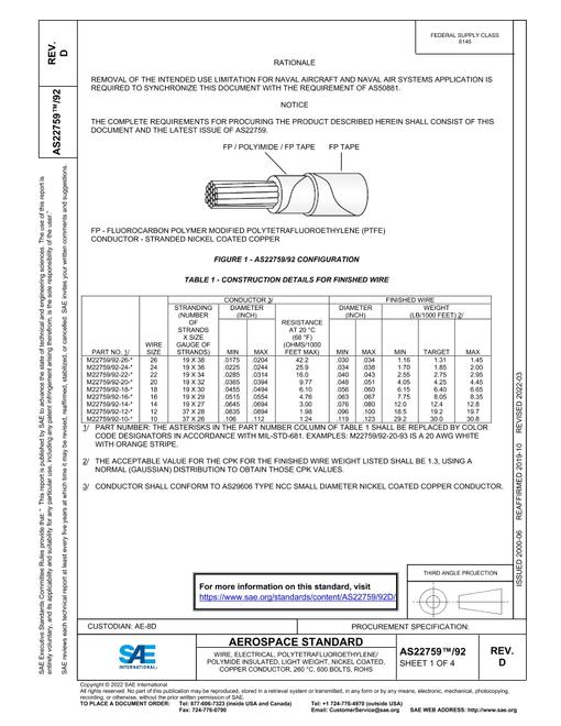 SAE AS22759/92D PDF - SAE Standards Download